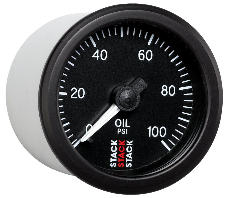 Autometer Stack 52mm 0-100 PSI 1/8in NPTF (M) Mechanical Oil Pressure ...